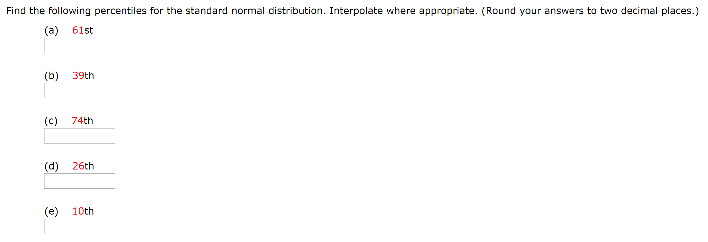 Solved Find the following percentiles for the standard | Chegg.com