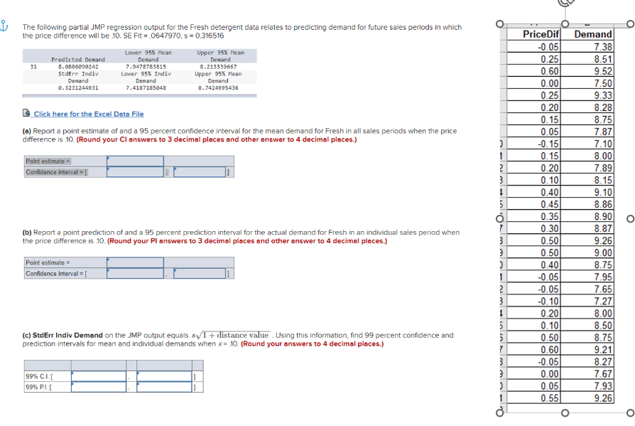 Solved if The following partial JMP regression output for | Chegg.com
