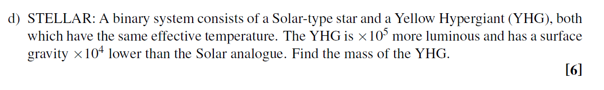 Solved d) STELLAR: A binary system consists of a Solar-type | Chegg.com