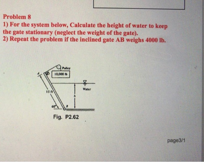 Solved Problem 8 1) For the system below, Calculate the | Chegg.com