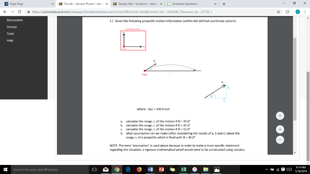 Solved Pre-lab - General Physics I Lab xSample Test 1 | Chegg.com
