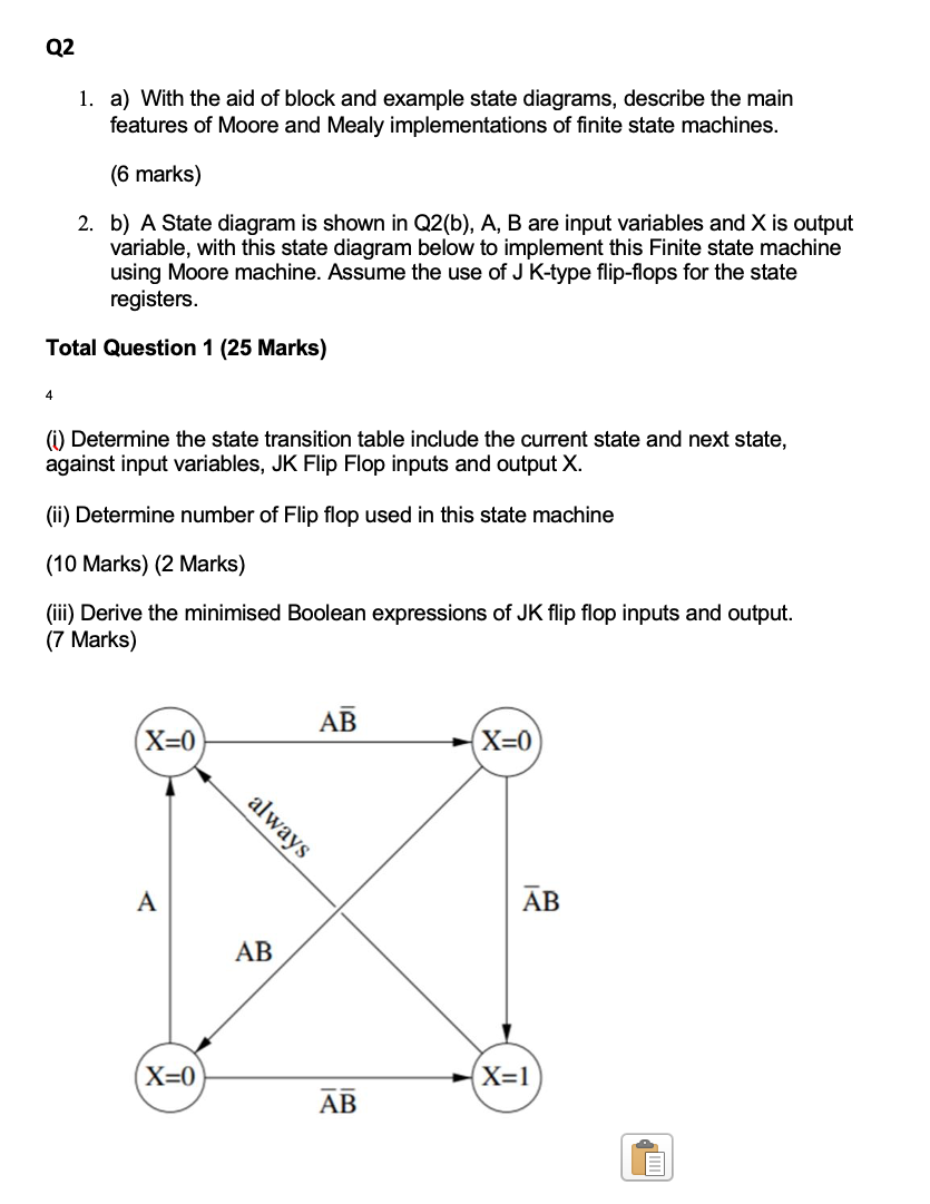 Solved Q2 1. a) With the aid of block and example state | Chegg.com