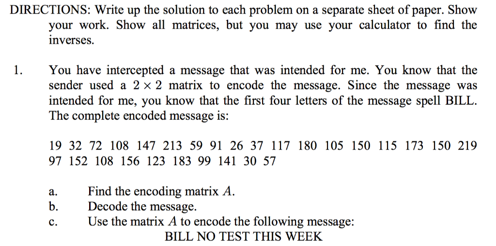 Solved DIRECTIONS: Write up the solution to each problem on | Chegg.com