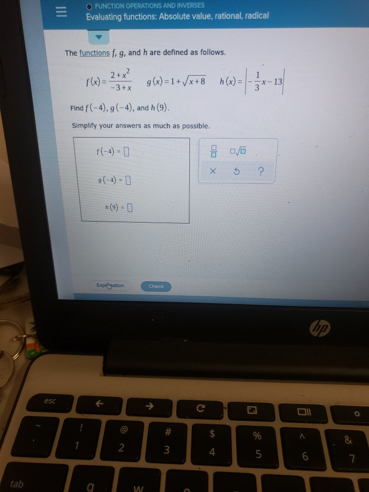 Solved III O FUNCTION OPERATIONS AND INVERSES Evaluating | Chegg.com