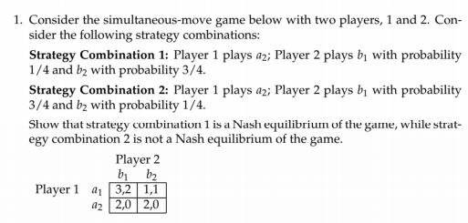 Solved 1. Consider the simultaneous-move game below with two | Chegg.com