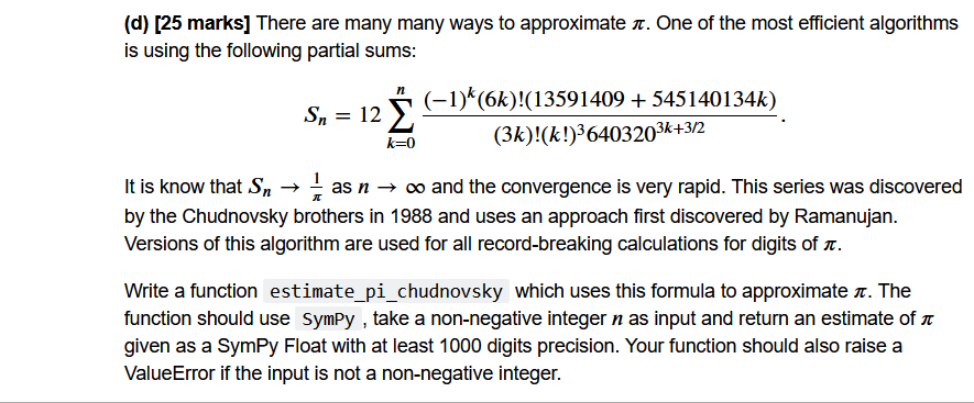 Solved (d) [25 marks] There are many many ways to | Chegg.com