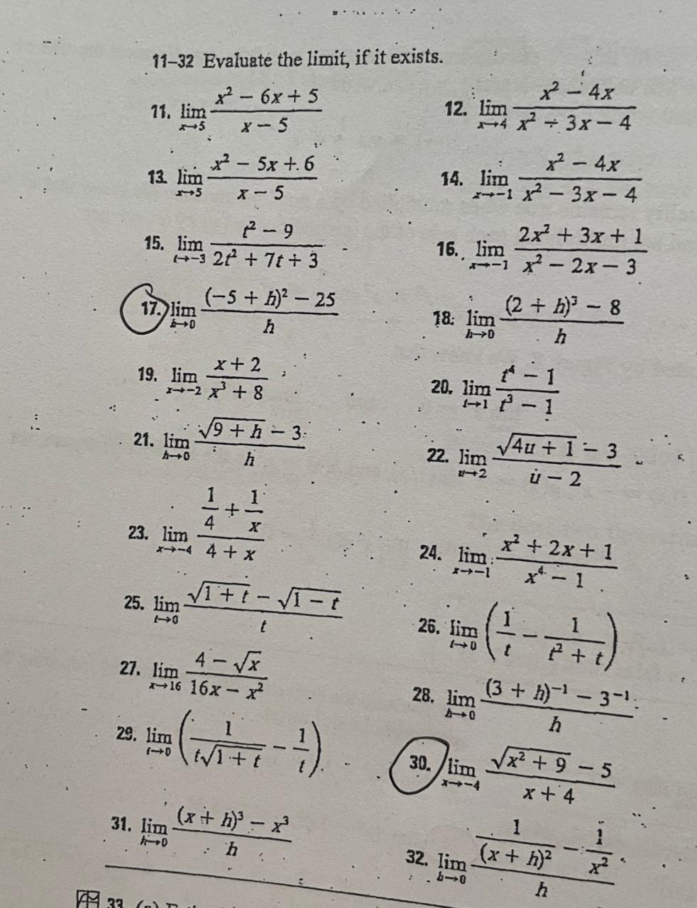Solved 11-32 Evaluate the limit, if it exists. 11. | Chegg.com