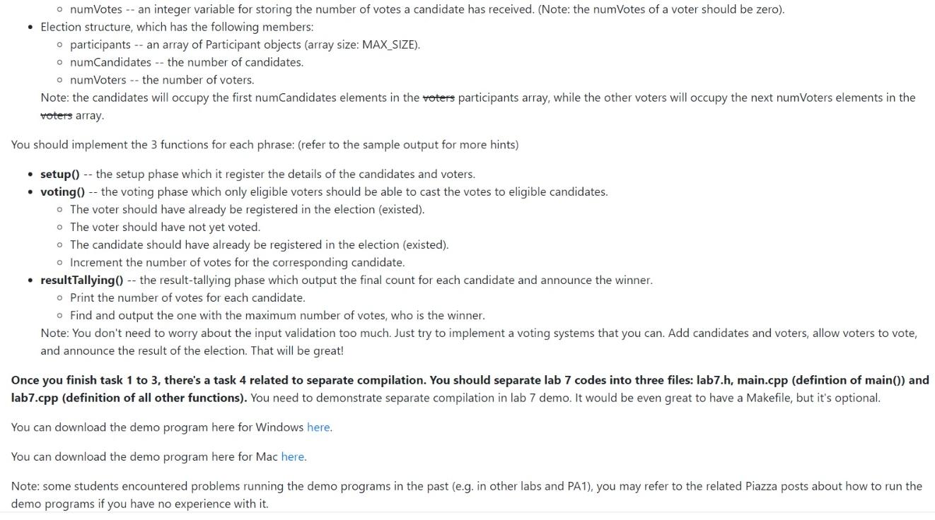Solved Voting system There are some assumptions in this | Chegg.com