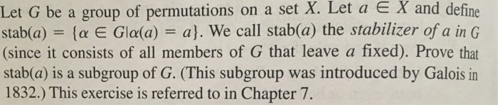 Solved Let G be a group of permutations on a set X. Let a X | Chegg.com