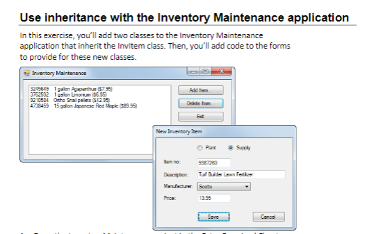 Solved 3. Add a class named Plant that inherits the InvItem | Chegg.com