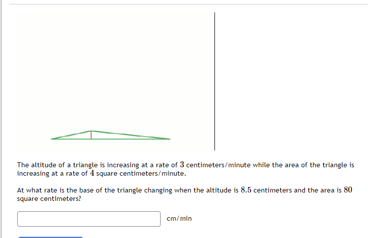 Solved The altitude of a triangle is increasing at a rate of | Chegg.com