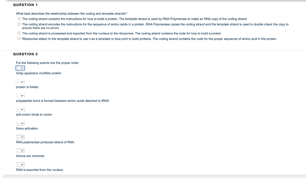 Solved QUESTION 1 What best describes the relationship | Chegg.com
