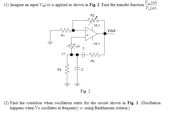Solved R2 12V w R1 Vout V1 -12 V с DEM R3 R4 w Fig 1. | Chegg.com