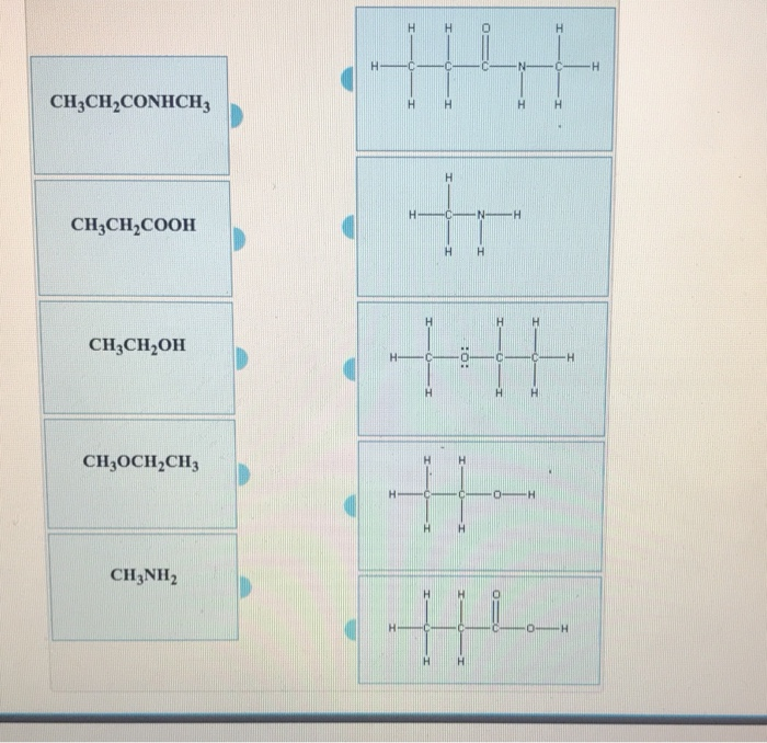 Solved HHO CH3CH2CONHCH НН Hmmm.CN CH3CH COOH НН CH3CH2OH | Chegg.com