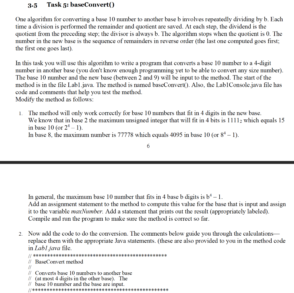 Solved One Algorithm For Converting A Base 10 Number To Chegg
