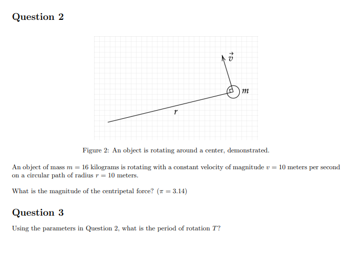 Solved Question 2 to m r Figure 2: An object is rotating | Chegg.com