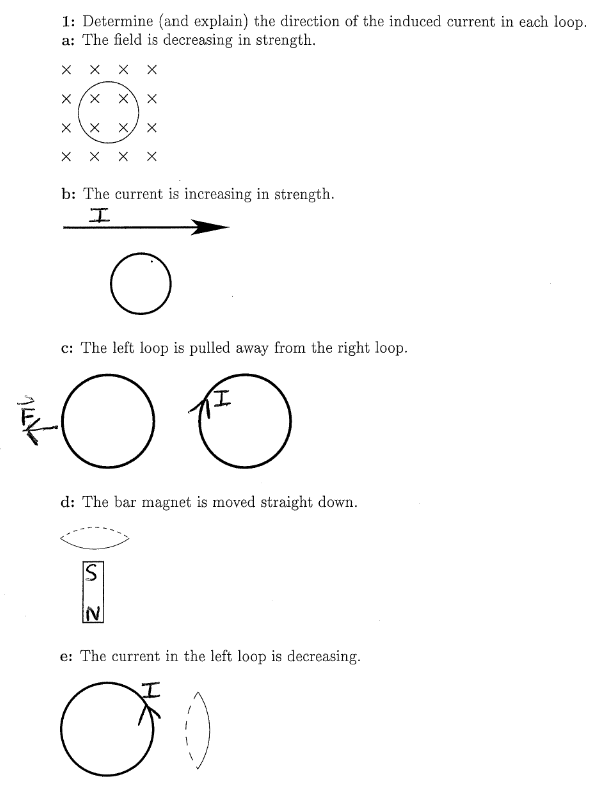 Solved 1: Determine (and explain) the direction of the | Chegg.com