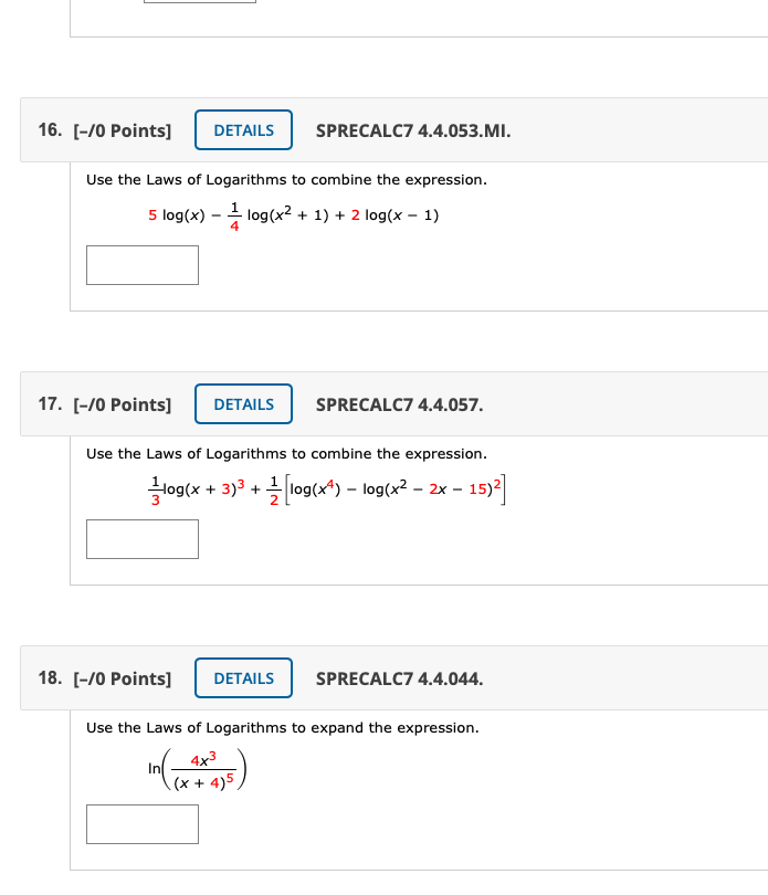 Solved 16. [-10 Points) DETAILS SPRECALC7 4.4.053.MI. Use | Chegg.com Solved 16. [-10 Points) DETAILS SPRECALC7 4.4.053.MI. Use | Chegg.com