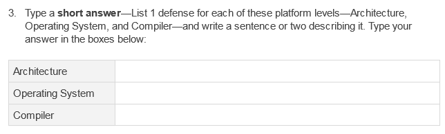 Solved 3. Type a short answer-List 1 defense for each of | Chegg.com