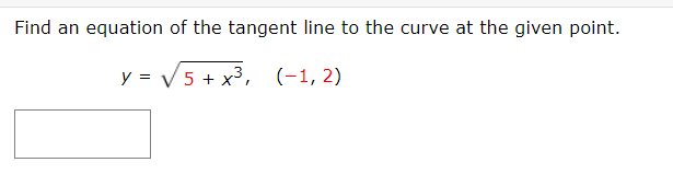 Solved Find an equation of the tangent line to the curve at | Chegg.com
