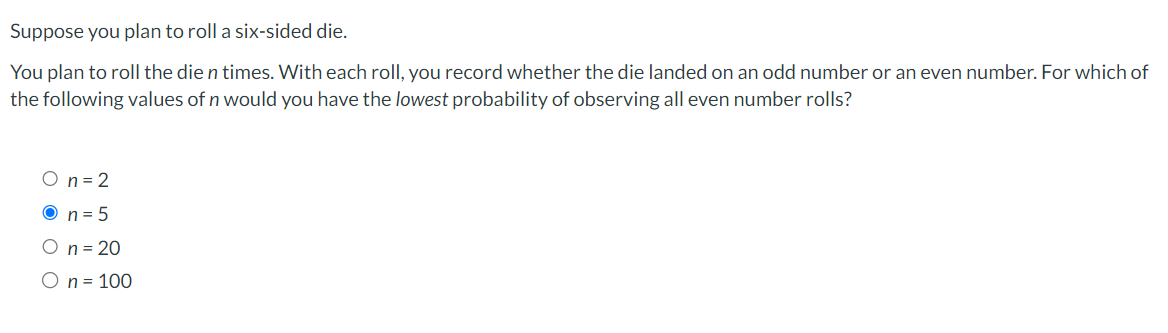 Solved Suppose you plan to roll a six-sided die. You plan to | Chegg.com