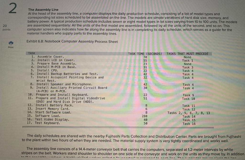 2 Analytics Exercise 6-2 (Algo) 20 points Toshiba's | Chegg.com