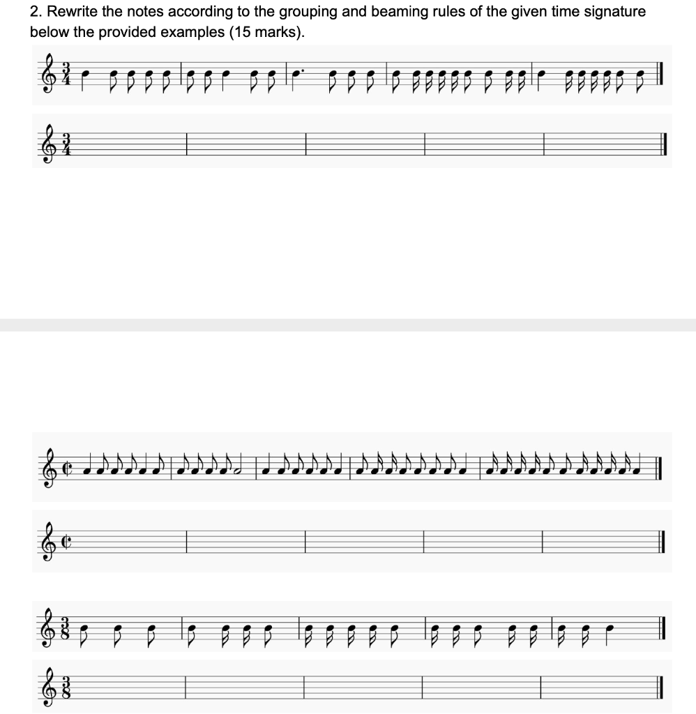 2. Rewrite the notes according to the grouping and | Chegg.com