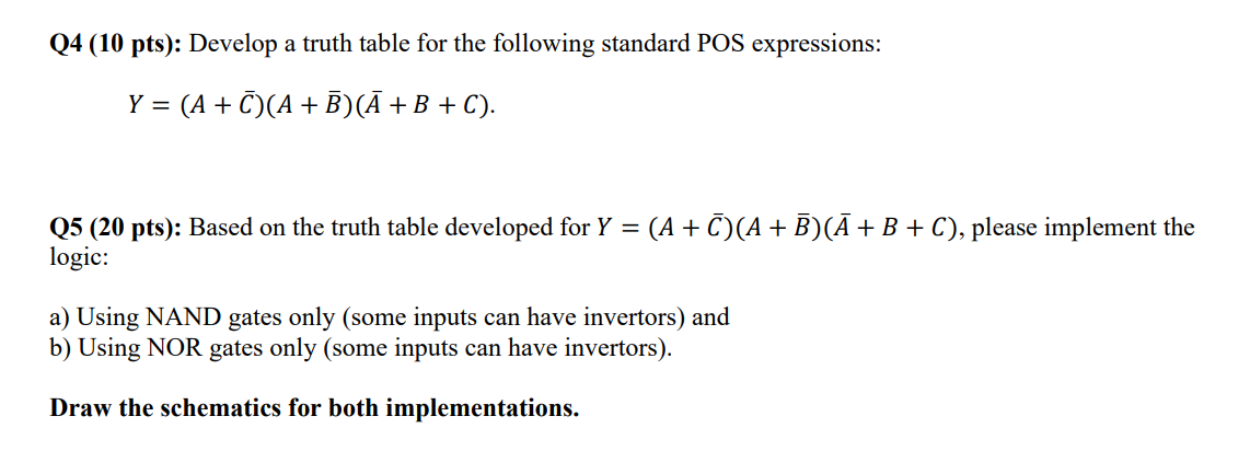 Solved Q4 (10 pts): Develop a truth table for the following | Chegg.com