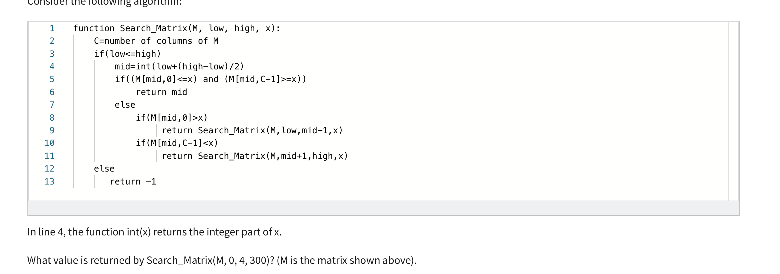 Solved 8. Consider a matrix M of R rows and C columns. The | Chegg.com