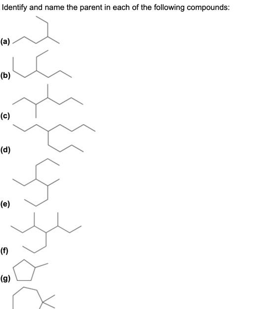 Solved Identify and name the parent in each of the following | Chegg.com