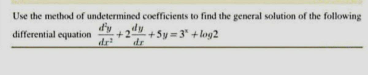 Solved Use the method of undetermined coefficients to find | Chegg.com