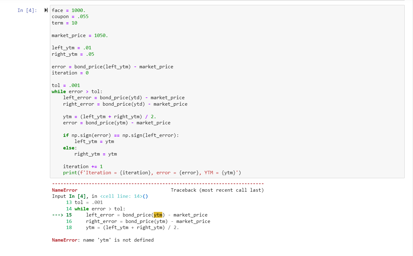 The function bond_price should return the price of a | Chegg.com