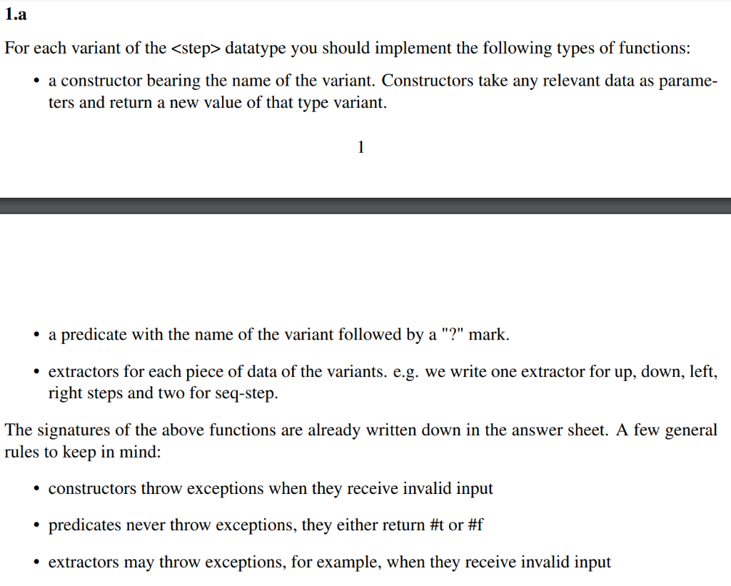 Question 1 Consider the following data type that | Chegg.com