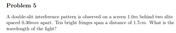 Solved A double-slit interference pattern is observed on a | Chegg.com
