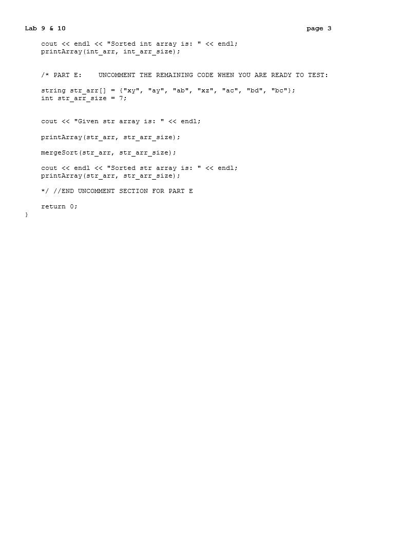 Solved Labs 9 & 10 Assignment Parts: A) Using CodeBlocks or | Chegg.com