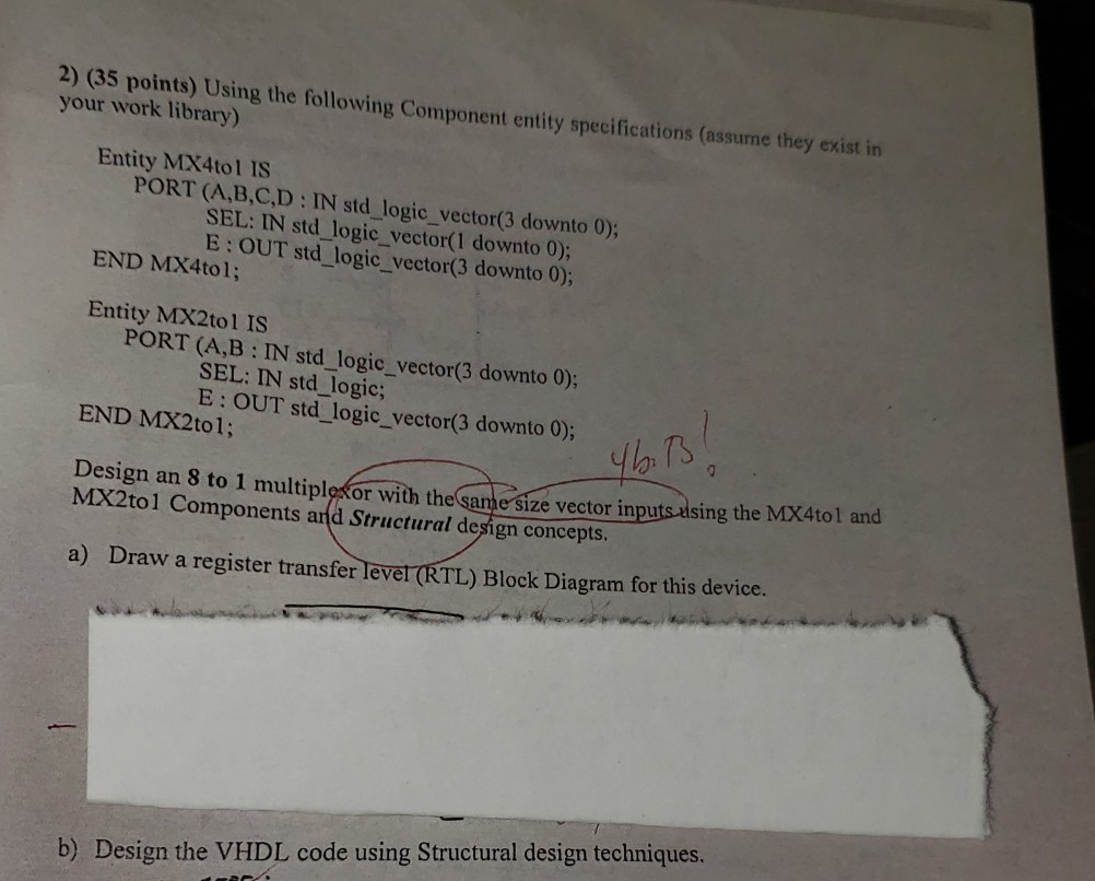 2) (35 points) Using the following Component entity | Chegg.com