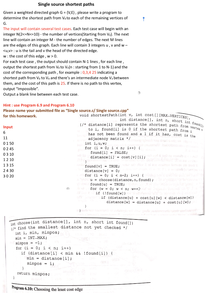 Solved Single source shortest paths Given a weighted | Chegg.com