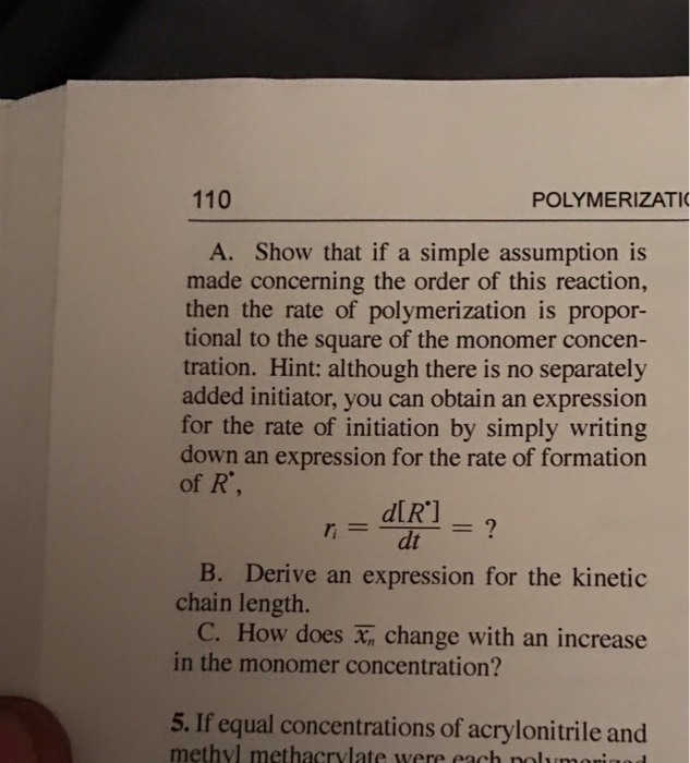Solved ginal 4. In a reaction vessel containing pure mono | Chegg.com