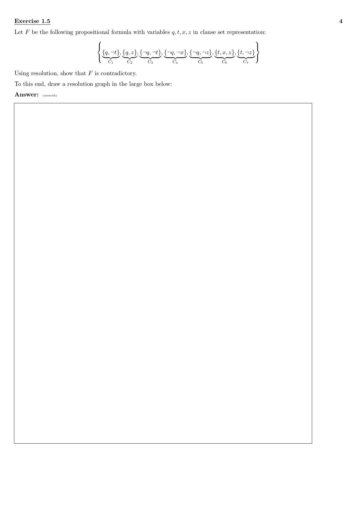 Solved Exercise 1.5Let F ﻿be the following propositional | Chegg.com