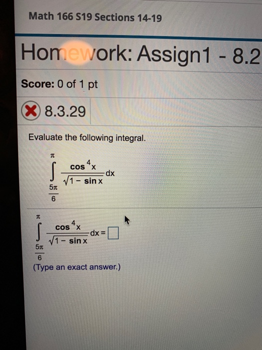 Solved Math 166 S19 Sections 14-19 Hom ework: Assign1 - 8.2 | Chegg.com