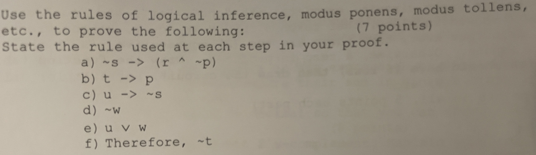 Solved Use the rules of logical inference, modus ponens, | Chegg.com