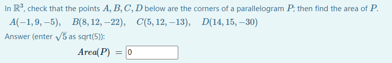Solved 1 In R3, check that the points A, B, C, D below are | Chegg.com