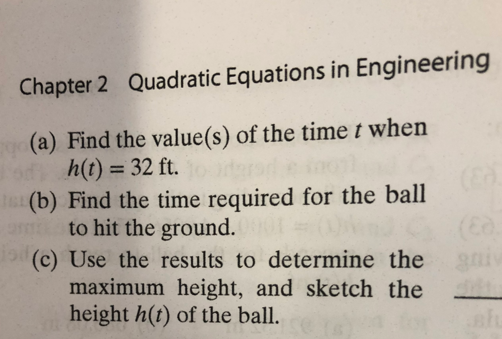 Solved Chapter 2 Quadratic Equations in Engineering (a) Find | Chegg.com