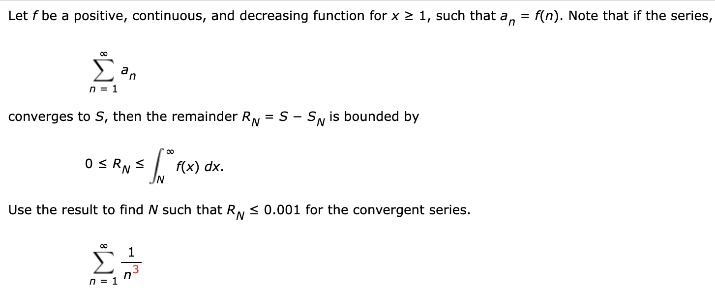 Solved Let f be a positive, continuous, and decreasing | Chegg.com