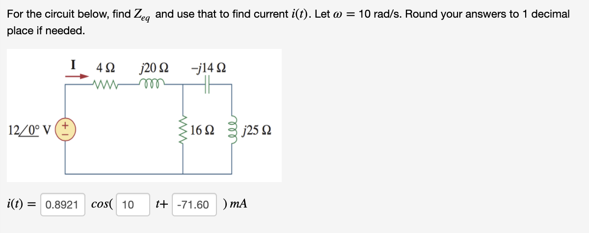 Solved For the circuit below, find Zeq and use that to find | Chegg.com