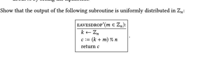Solved Show that the output of the following subroutine is | Chegg.com