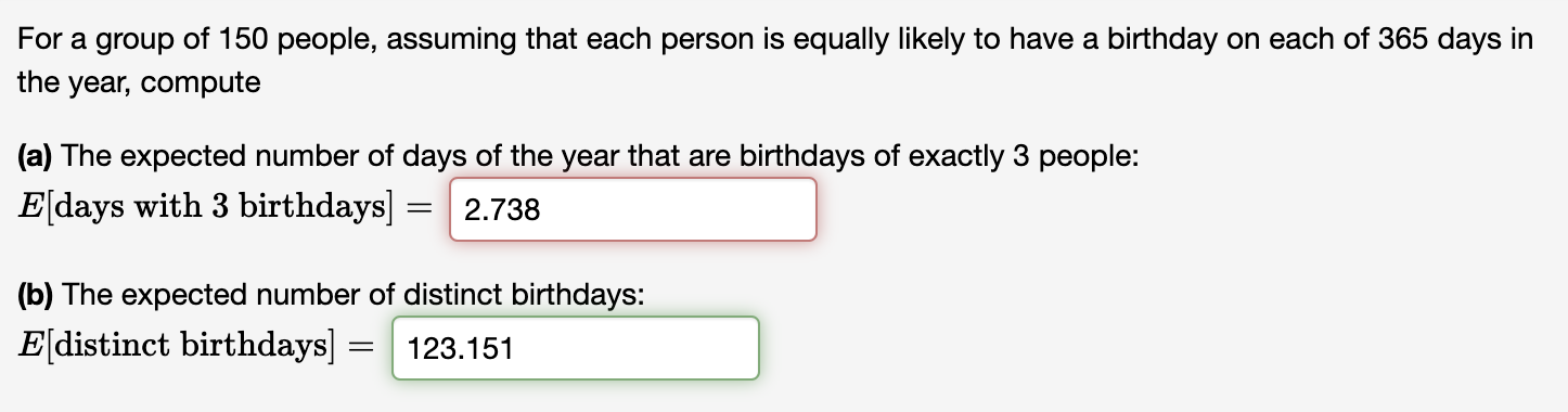 Solved For a group of 150 people, assuming that each person | Chegg.com
