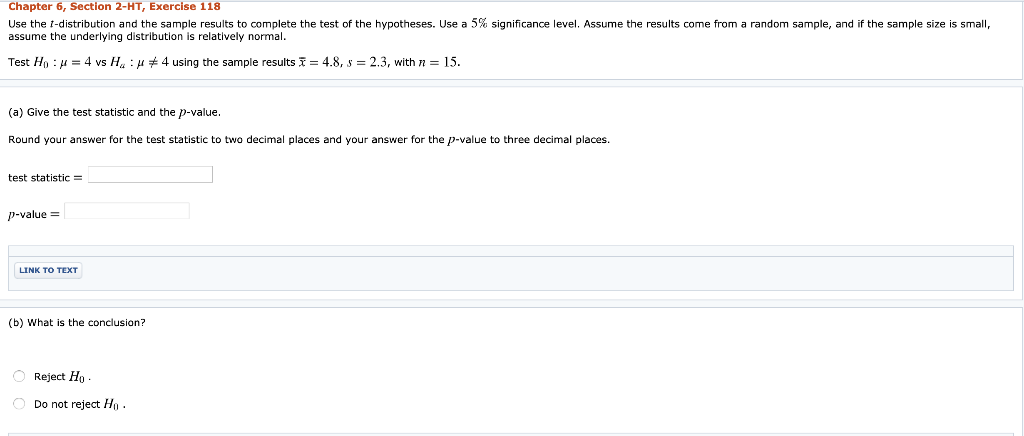 Solved Chapter 6 Section 2 Ht Exercise 118 Use The 6093