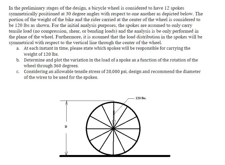 Solved In the preliminary stages of the design, a bicycle | Chegg.com