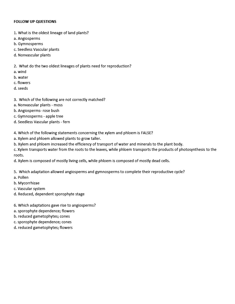 Solved PLANT PHYLOGENY Perusall In-Class Activity | Chegg.com